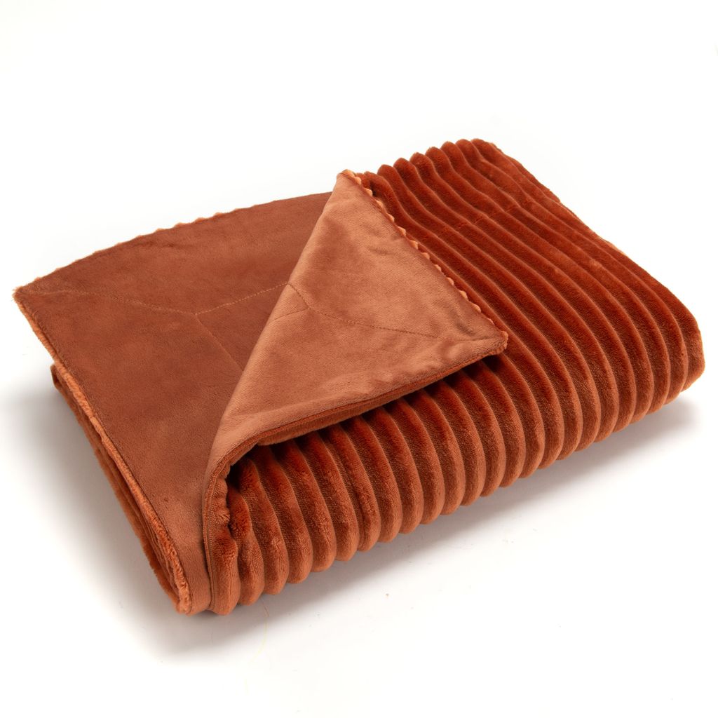 PLAID SULTAN TERRACOTTA 130 X 170 CM - Ambiance & Styles