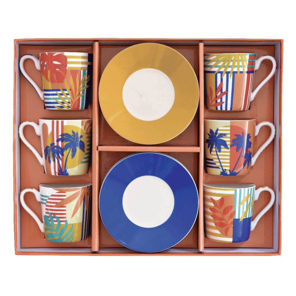 Coffret 6 tasses à café Bahia 10cl Easy Life - Ambiance & Styles
