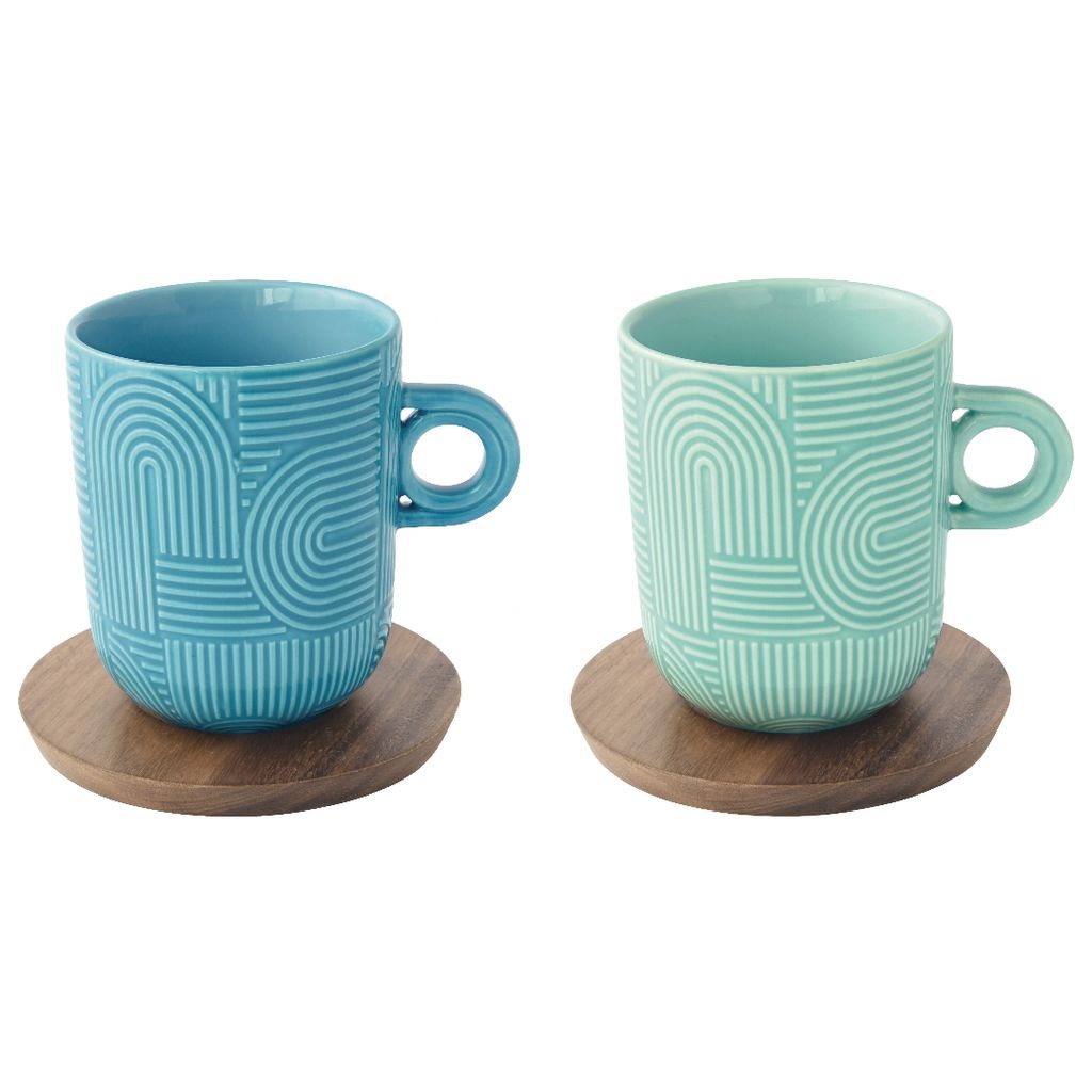 Coffret de 2 mugs bleu 35cl Take a Loop EASY LIFE - Ambiance & Styles
