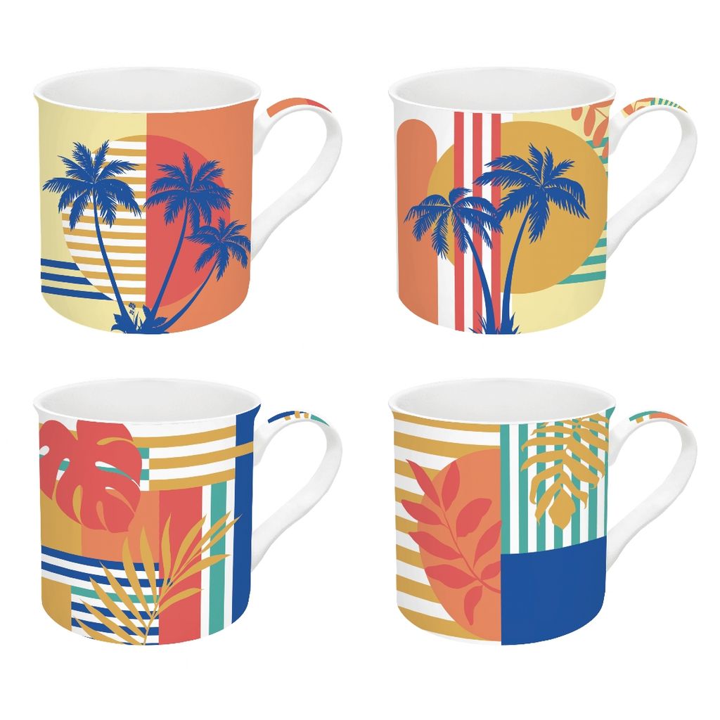 Coffret 4 mugs Bahia 30cl EASY LIFE - Ambiance & Styles