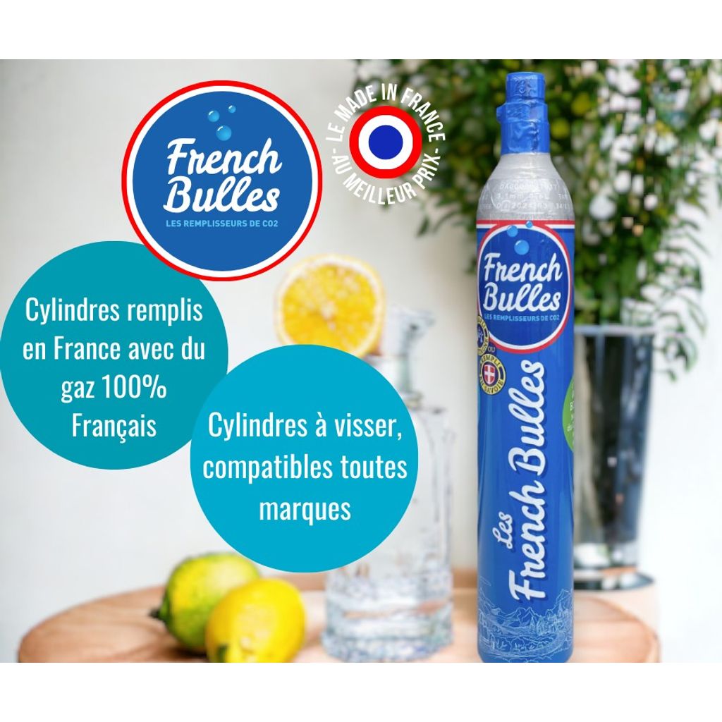 Cylindre neuf de CO2 425g pour machine à eau gazeuse French Bulles ...