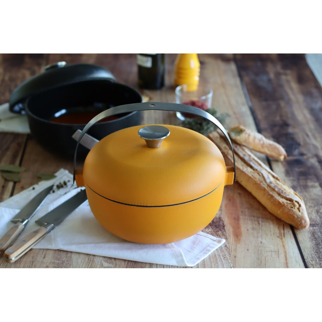 Cocotte en fonte Olaf Jaune 24 cm Ogo - Ambiance & Styles