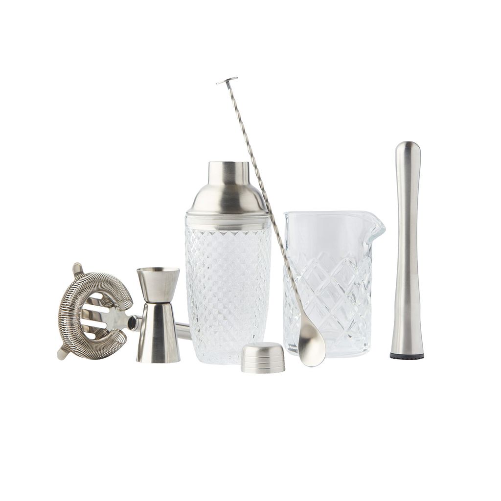 Set à cocktail 6 pièces en verre et inox Point Virgule® - Culinarion