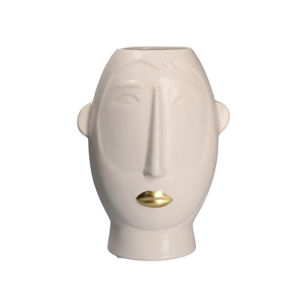 Vase visage homme en céramique Andréa doré H19cm Rituali Domestici ...