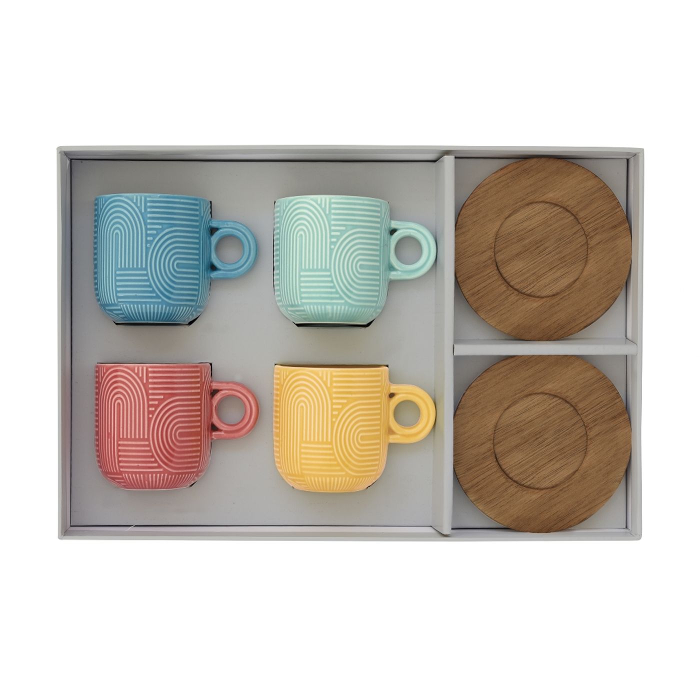 Coffret de 4 tasses à café 11cl take a loop Easy Life - Ambiance & Styles