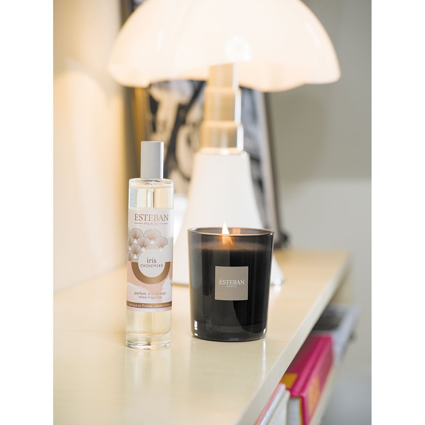 Bougie initiale parfumée & rechargeable 180g Iris Cachemire Esteban ...