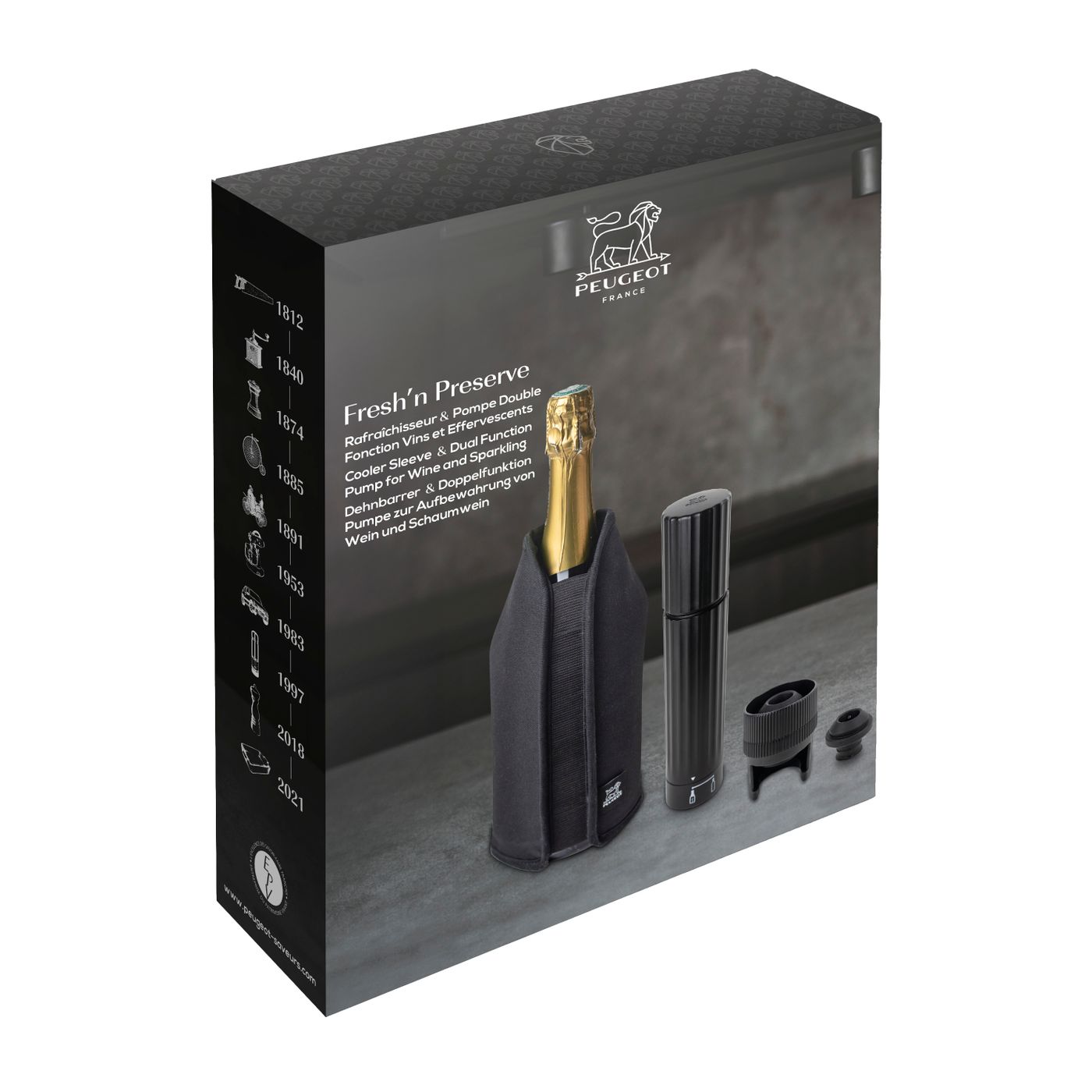 Coffret Fresh'n Preserve : Pompe Vin et Champagne + Rafraichisseur ...