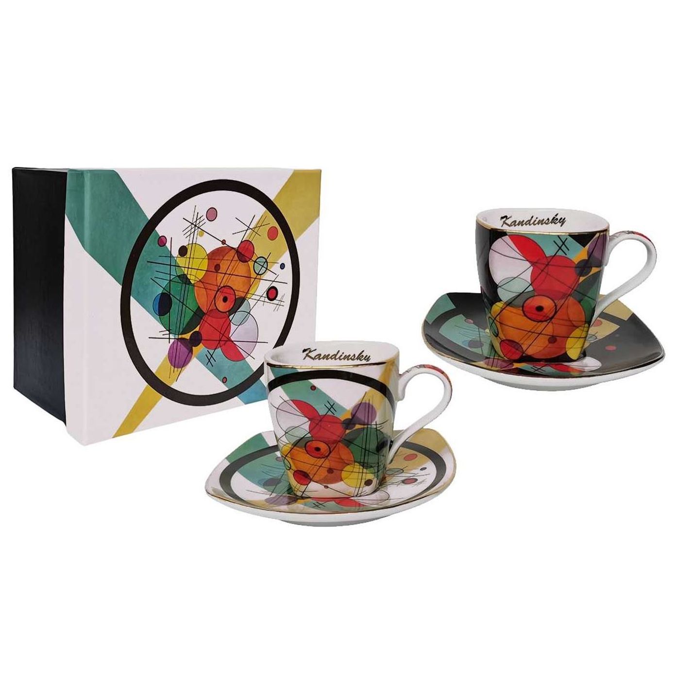 Coffret de 2 tasses café 13 cl + soucoupes KANDINSKY Socadis - Ambiance ...
