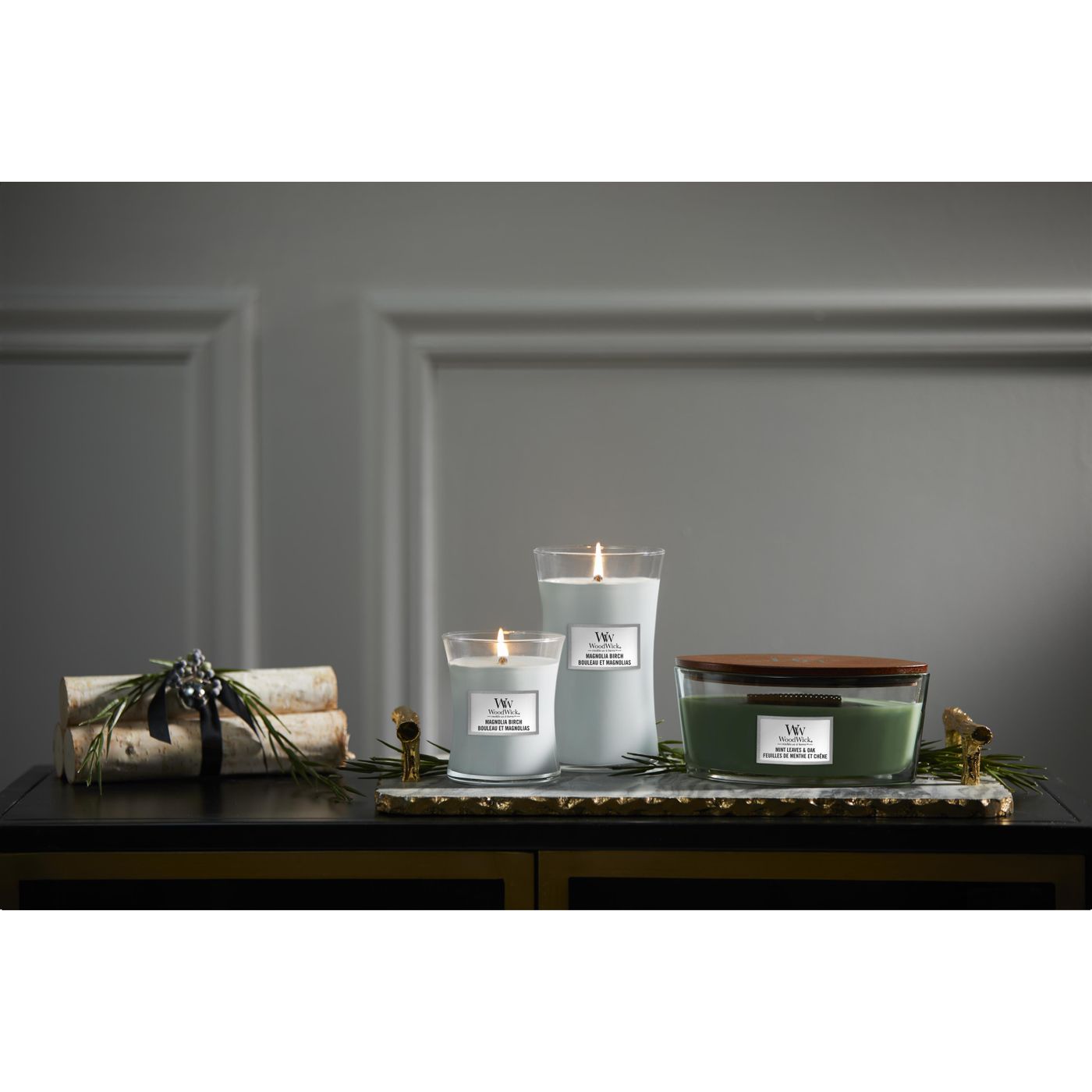 BOUGIE MINI JARRE BOULEAU ET MAGNOLIAS Woodwick® - Ambiance & Styles
