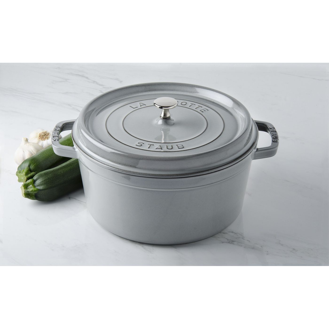 Cocotte en fonte ronde gris graphite 28cm Staub - Ambiance & Styles