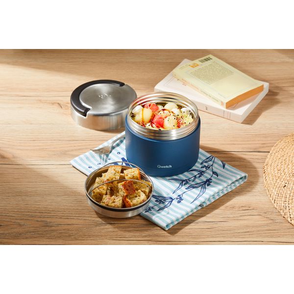Lunchbox isotherme active granite bleu 850 ml QWETCH - Ambiance & Styles