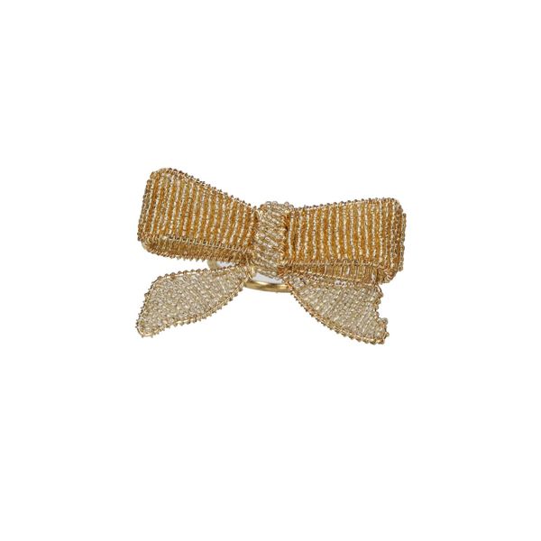 Rond de serviette Nœud à perles doré RITUALI DOMESTICI - Ambiance & Styles