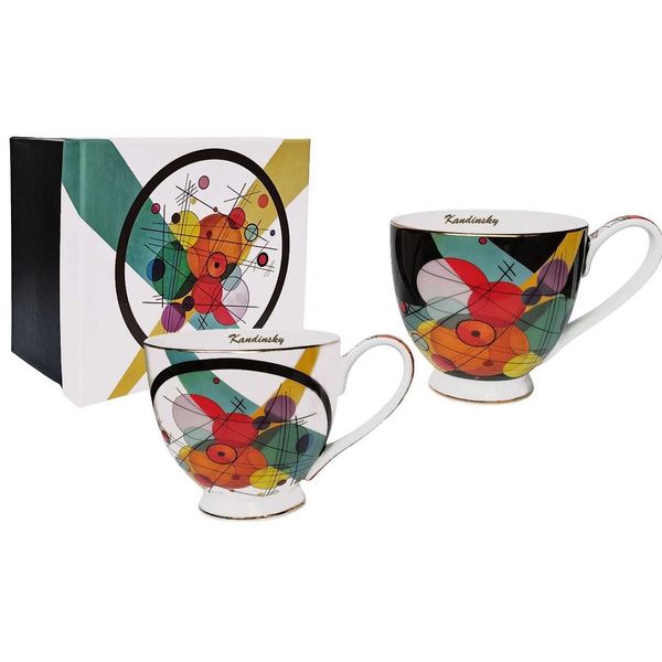 Coffret 2 tasses Déjeuner KANDINSKY 50 cl SOCADIS - Ambiance & Styles